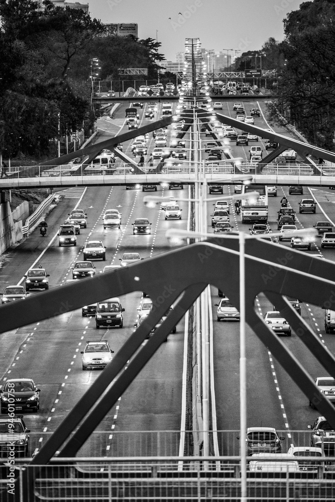 Majestic Steel Bridge Spanning Across a River, Showcasing Industrial ...