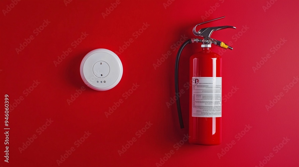 Ensuring Home Safety: Fire Extinguishers and Smoke Detectors on Vibrant ...