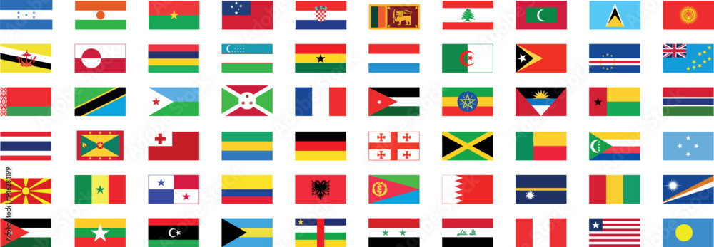 World flags. National flags set. Flags of countries Stock Vector ...