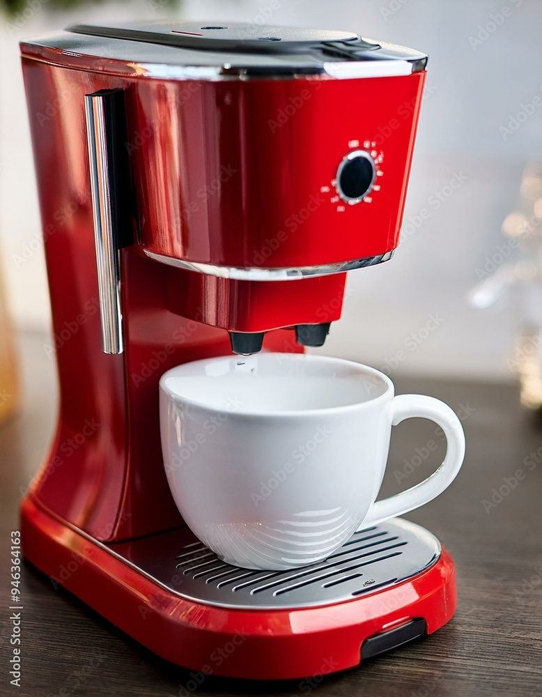 A modern and stunning bright red espresso machine perfect for making ...