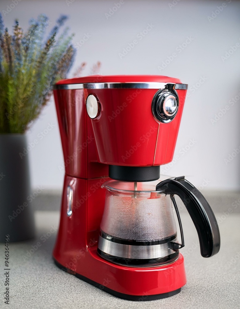 A modern and stunning bright red espresso machine perfect for making ...