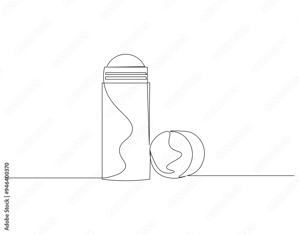 Continuous line drawing of deodorant. Single line illustration of ...