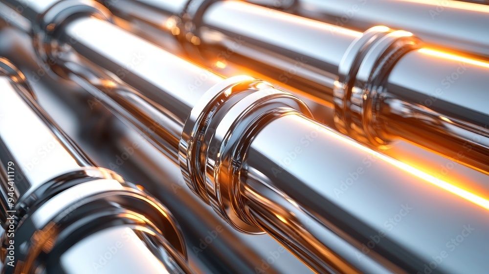 High-resolution close-up of a boiler tubes bundle, showcasing the ...