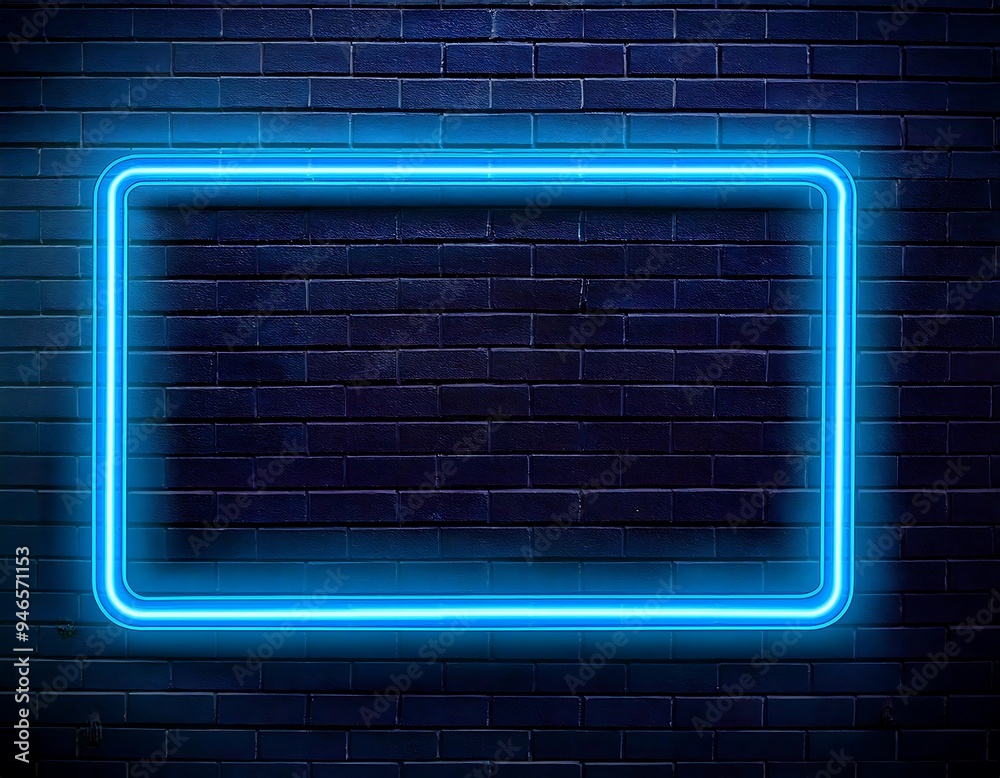 vector realistic isolated neon sign frame blue colors template layout ...