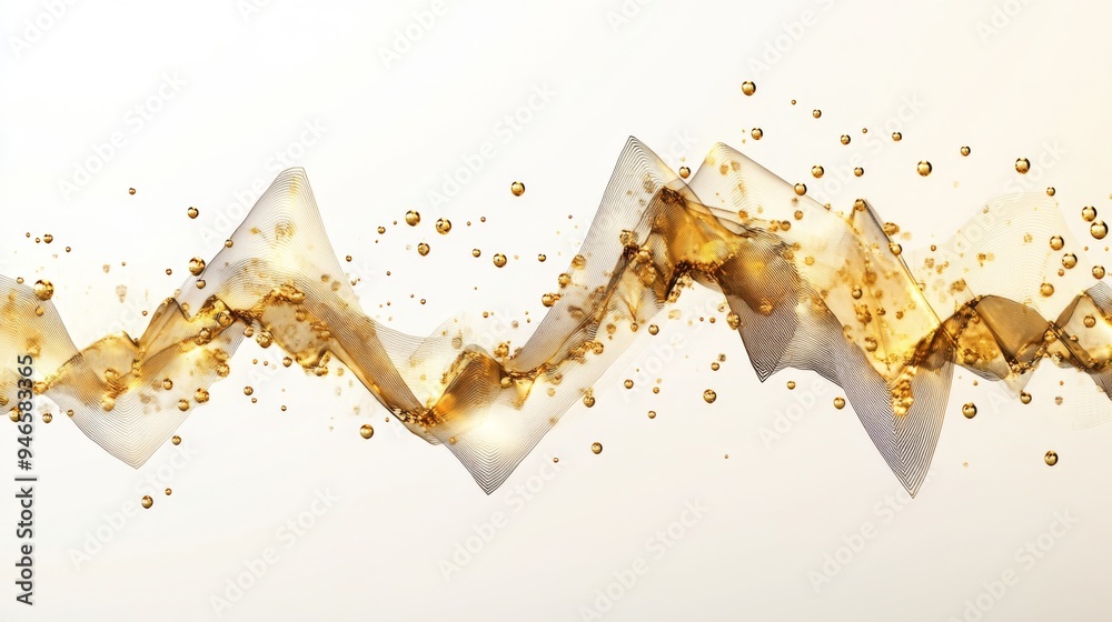 A professional gold trading graph with a line chart and markers ...