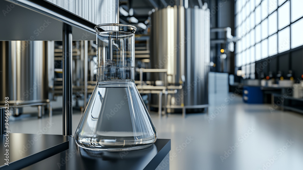 A chemical laboratory within an industrial setting, where scientists ...