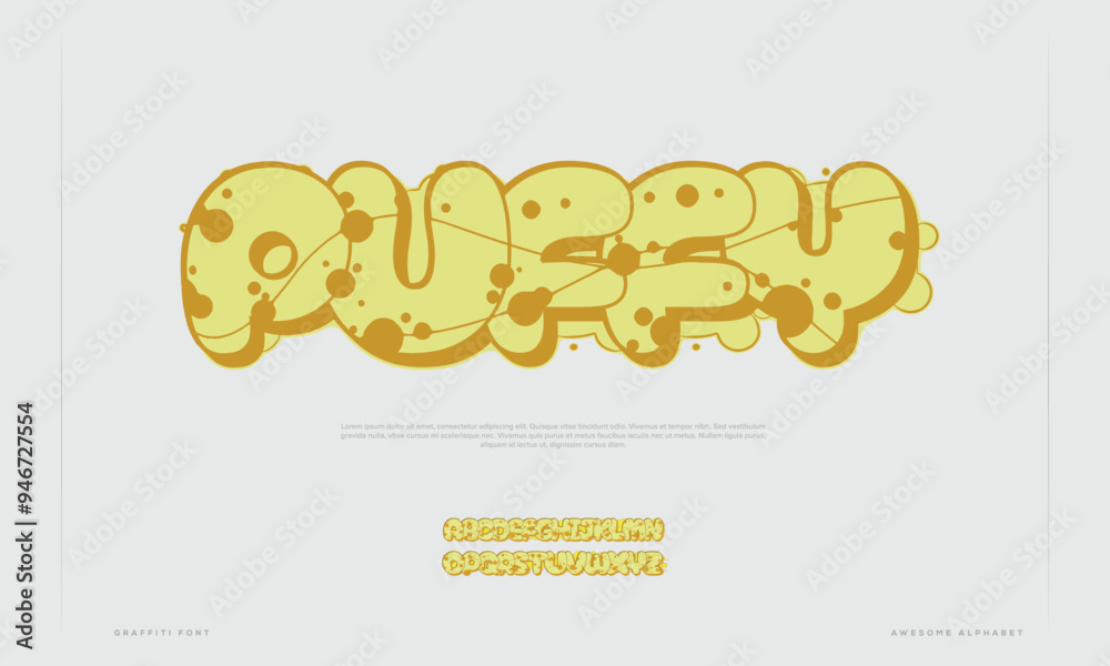 Bold gradient shades in graffiti fonts come alive with the added ...