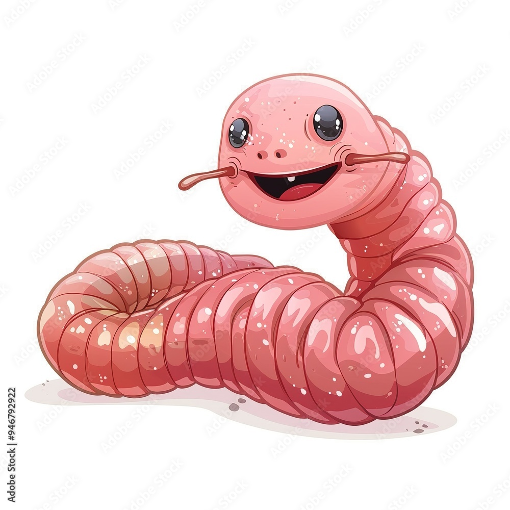 Earthworm slime fantasy animal cartoon isolated whitebackground Stock ...
