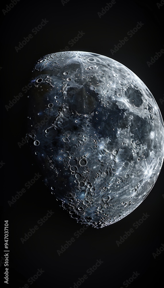 This detailed photograph of the moon s surface reveals a multitude of ...