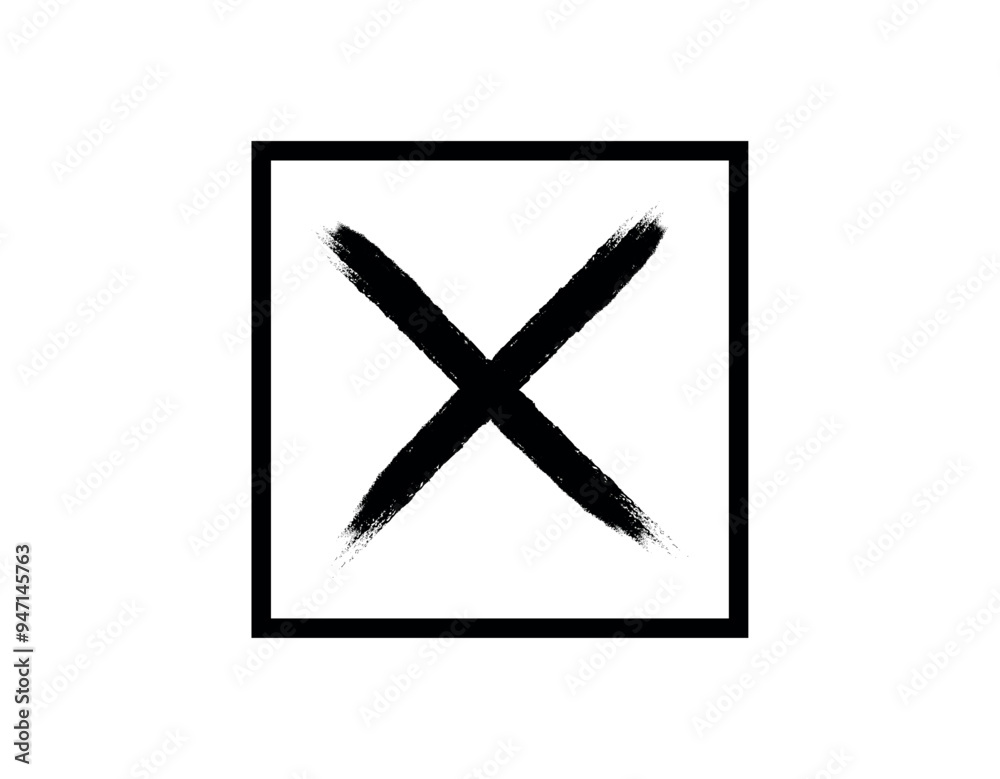 Black X Mark Vector Illustration | Cross Symbol | Warning Icon ...