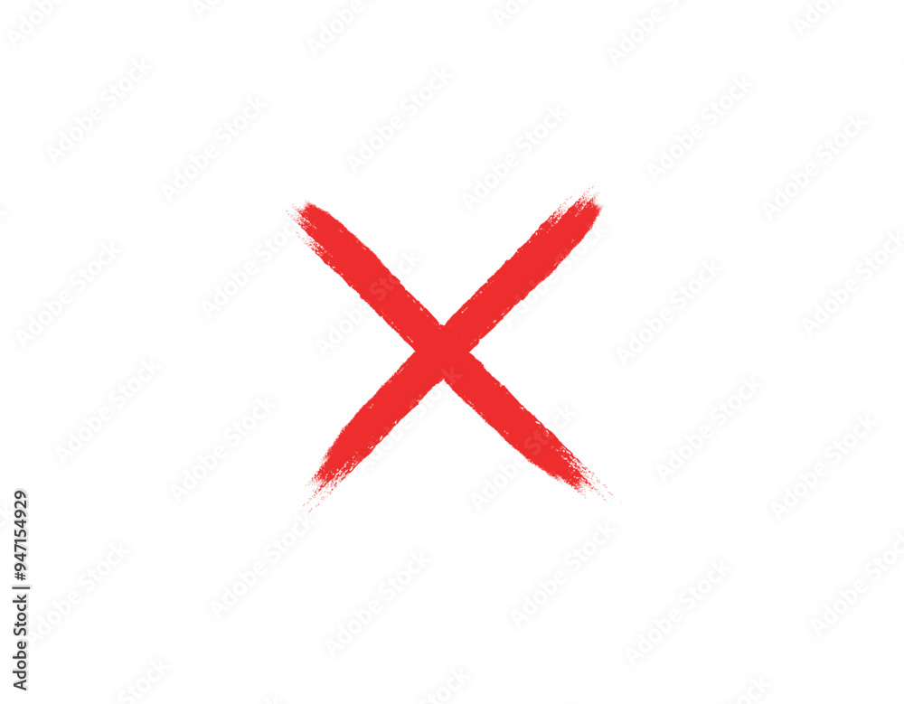 Red X Mark Vector Illustration | Cross Symbol | Warning Icon ...