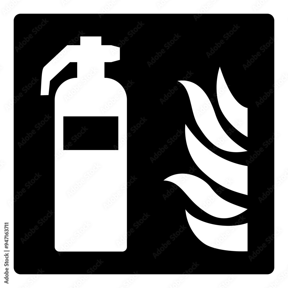 ISO fire prevention safety signs_fire extinguisher._symbol and ...