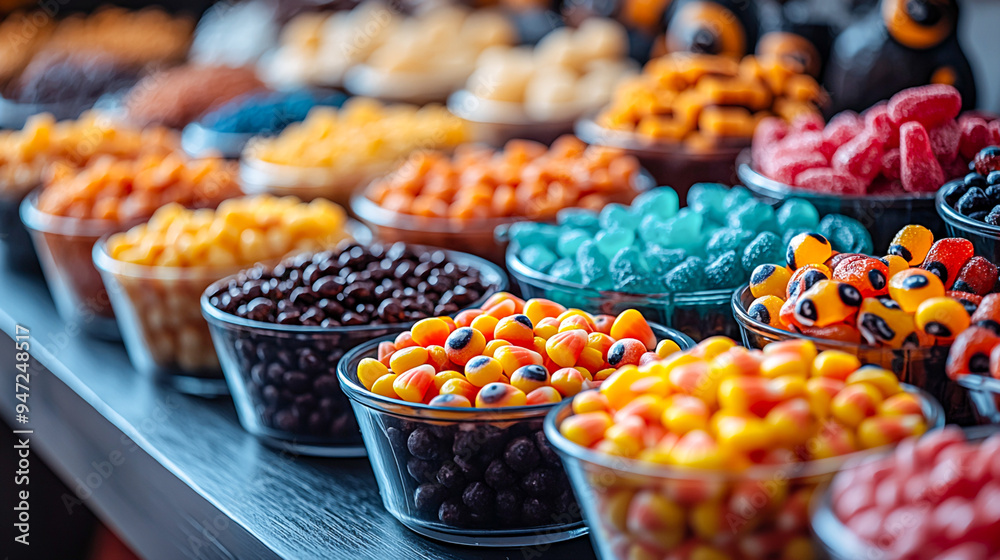 Spooky Halloween Candy Buffet: Candy Corn, Chocolate Eyeballs & Gummy ...