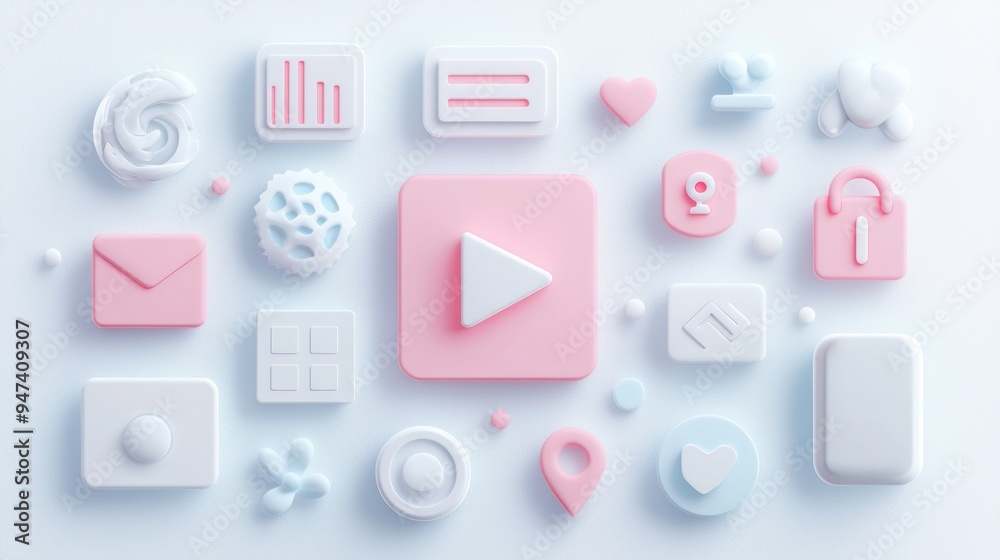 Futuristic Minimalist UI Design with Flat Icons and Soft Gradients for ...