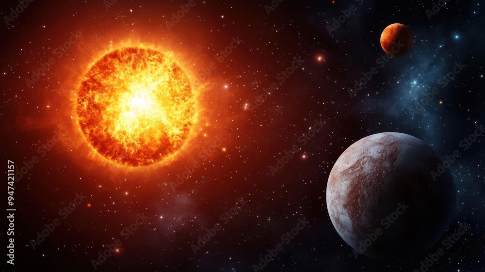 Solar system evolution, planets coalescing, protostars igniting, nebula ...