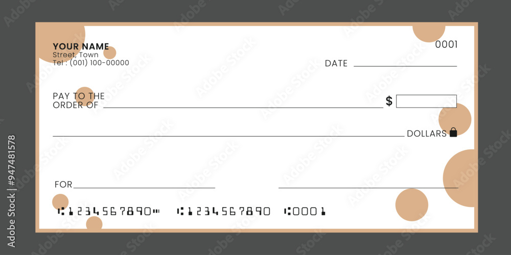 Cheque, Chequebook template. Blank bank cheque. Background for banknote ...