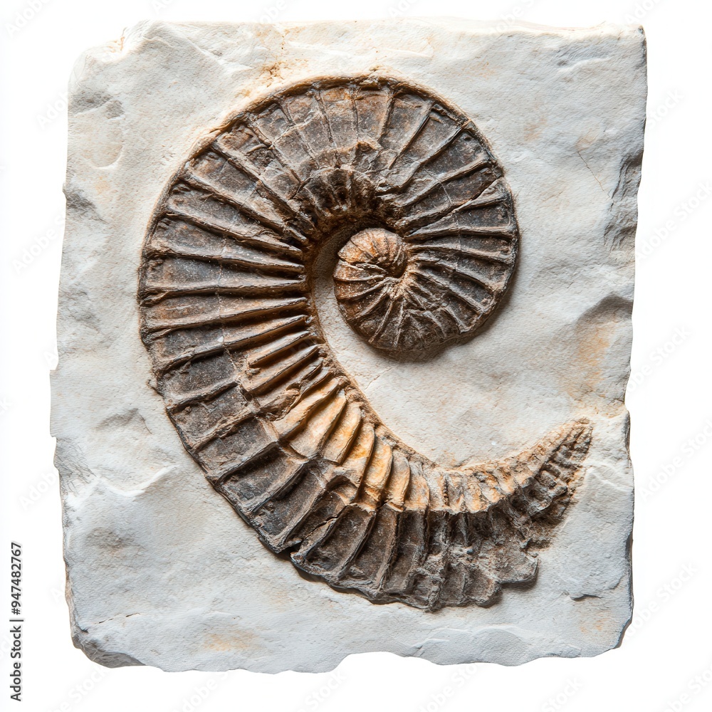 Close-up of Spiral-Shaped Olenellina Fossil from the Cambrian Period on ...