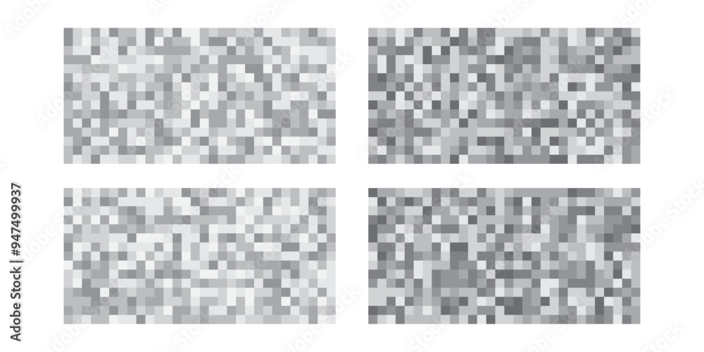 Monochrome pixelated censor bars in rectangle shapes. Ideal for ...