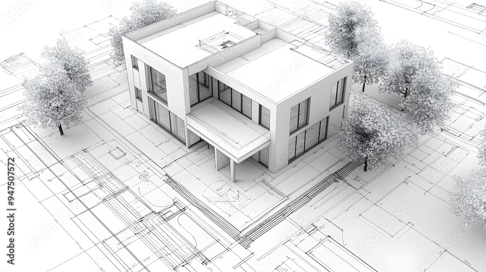 A detailed site plan with outlined terrace area, construction ...