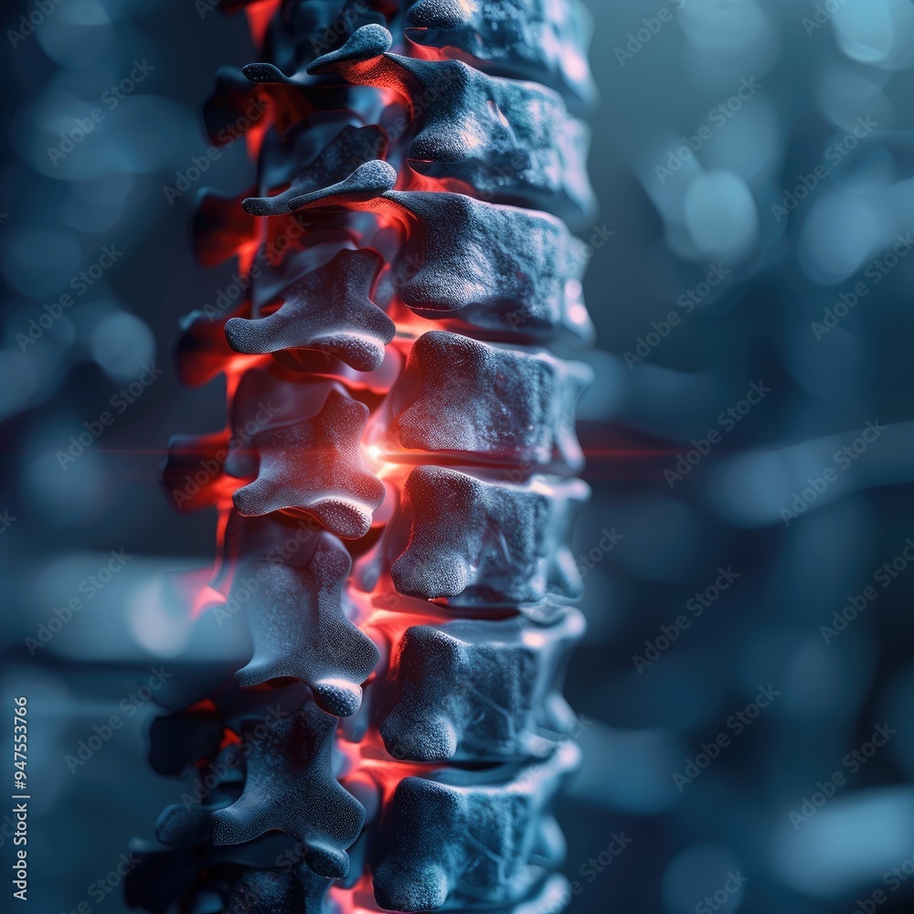 Anatomical image : visual of spine, intricate structure and alignment ...