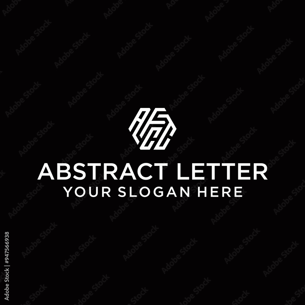 AFCC letter logo in the form of hexagons and cube logos with letter ...