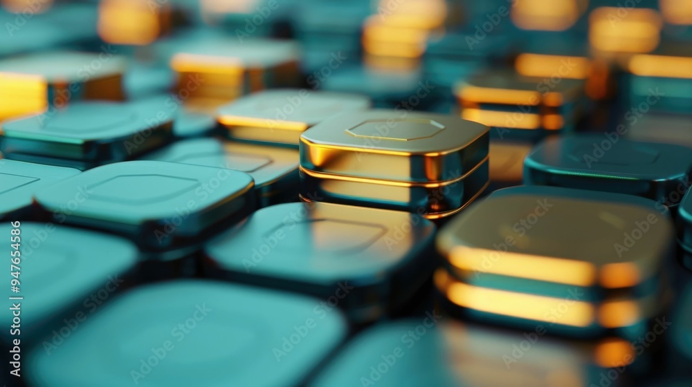 Futuristic abstract visualization of tokenization of real world ...