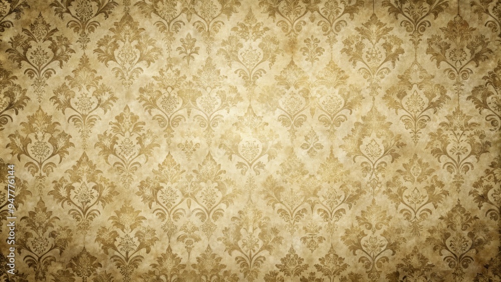 Vintage retro background with old fashioned wallpaper, faded colors ...
