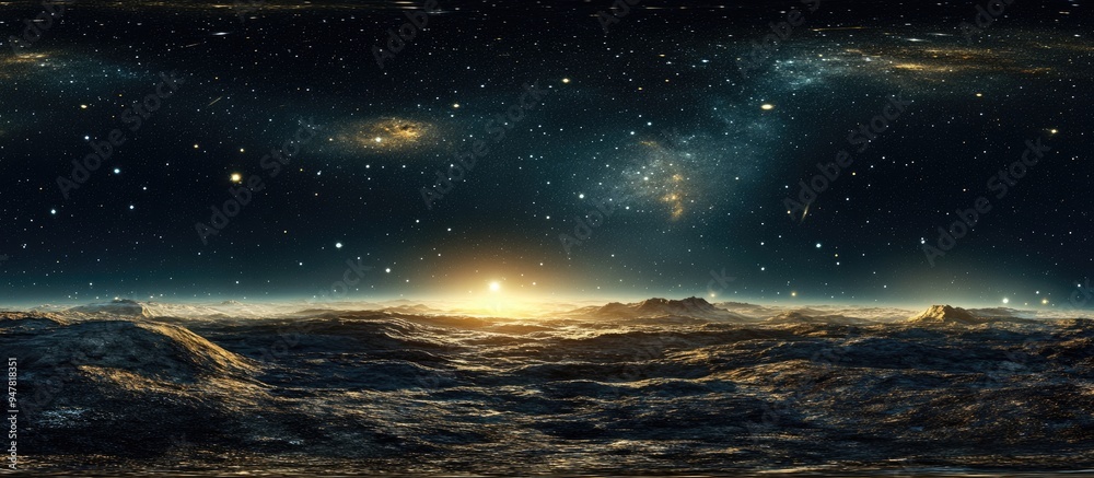 360 degree equirectangular projection of a wide cosmos featuring ...