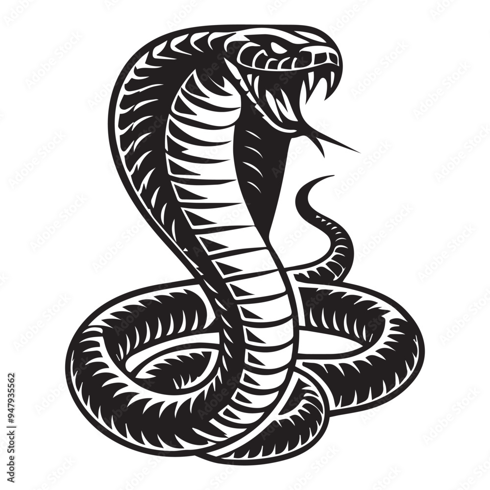 Cobra silhouette - King Cobra snake Clipart - A Striking Cobra ...