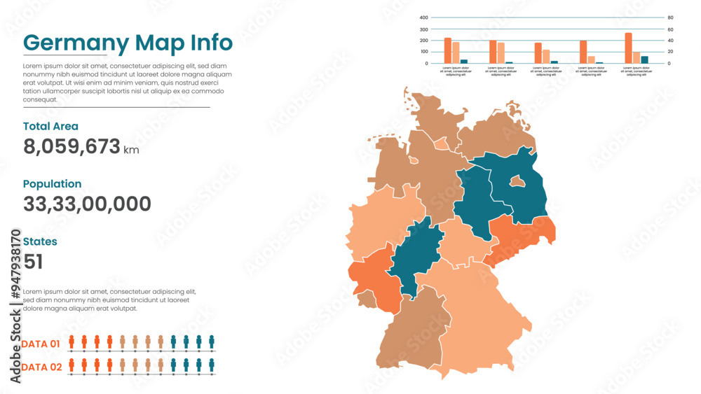 Praca wektorowa bez tantiem: Germany political map of administrative ...