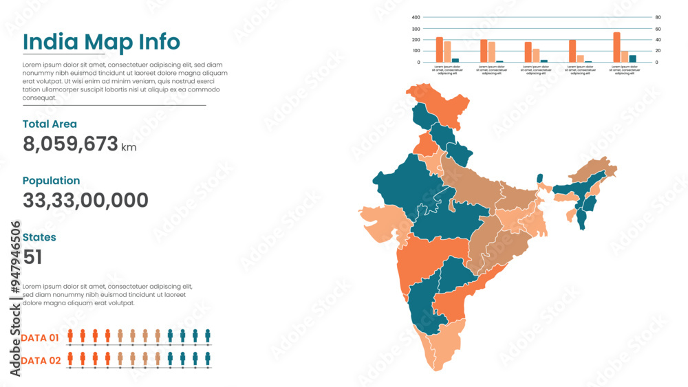 India political map of administrative divisions states, Colorful states ...