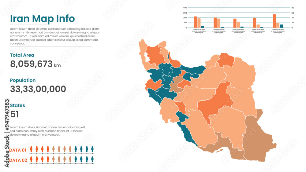 Iran political map of administrative divisions states, Colorful states ...