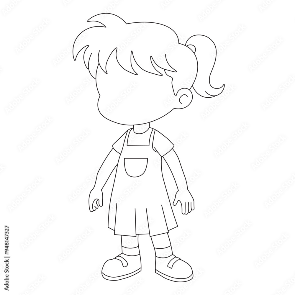 girl. Girl outline drawing Vector Images. Beautiful girl outline image ...