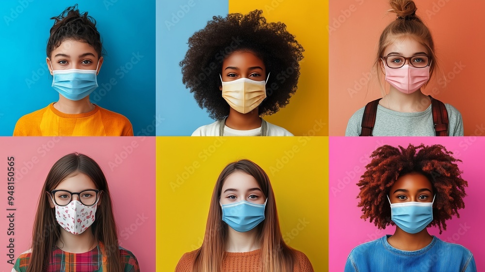 Photo multiple montage image of student kid afro human people of ...