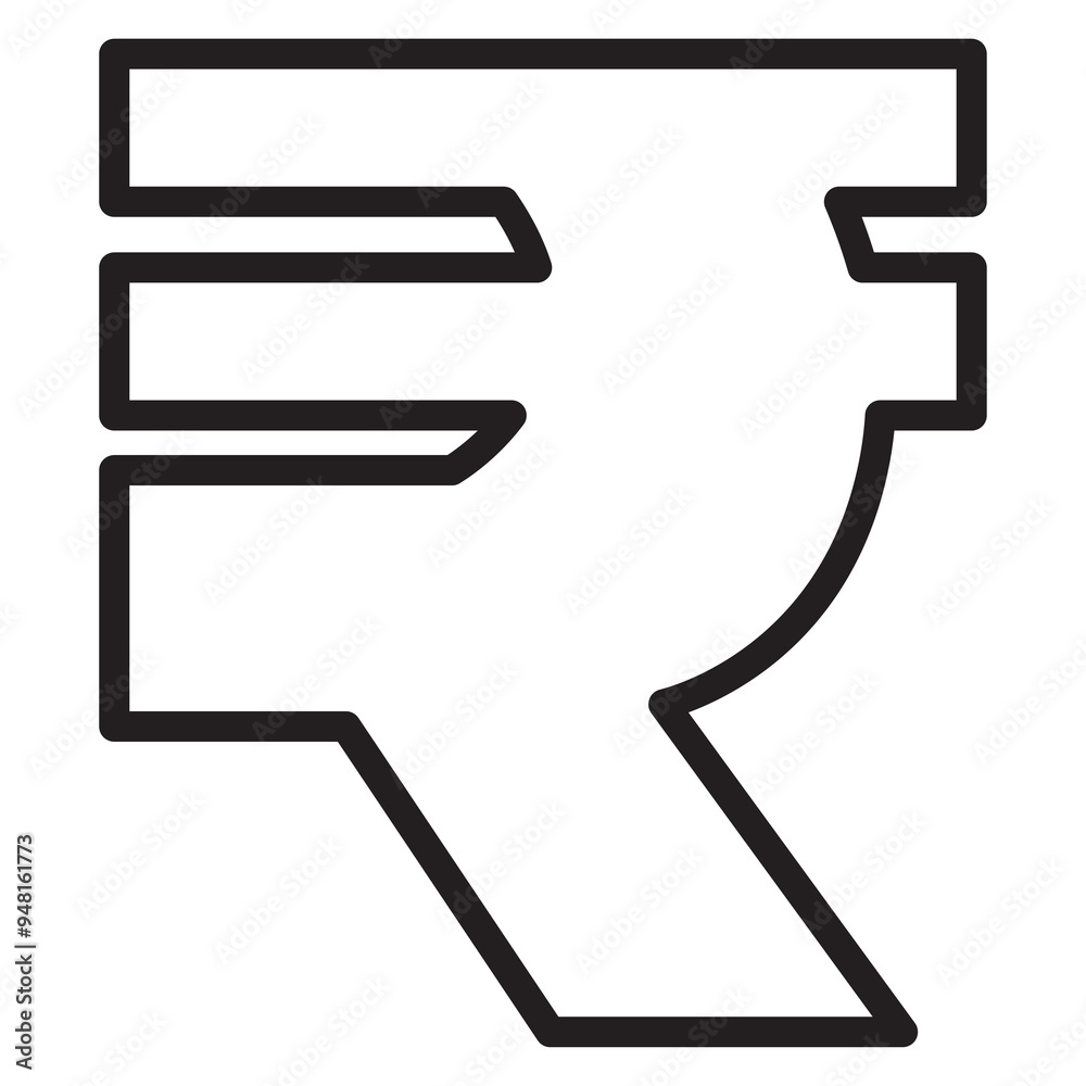 rupee symbol doodle icon transparent background Stock Illustration ...