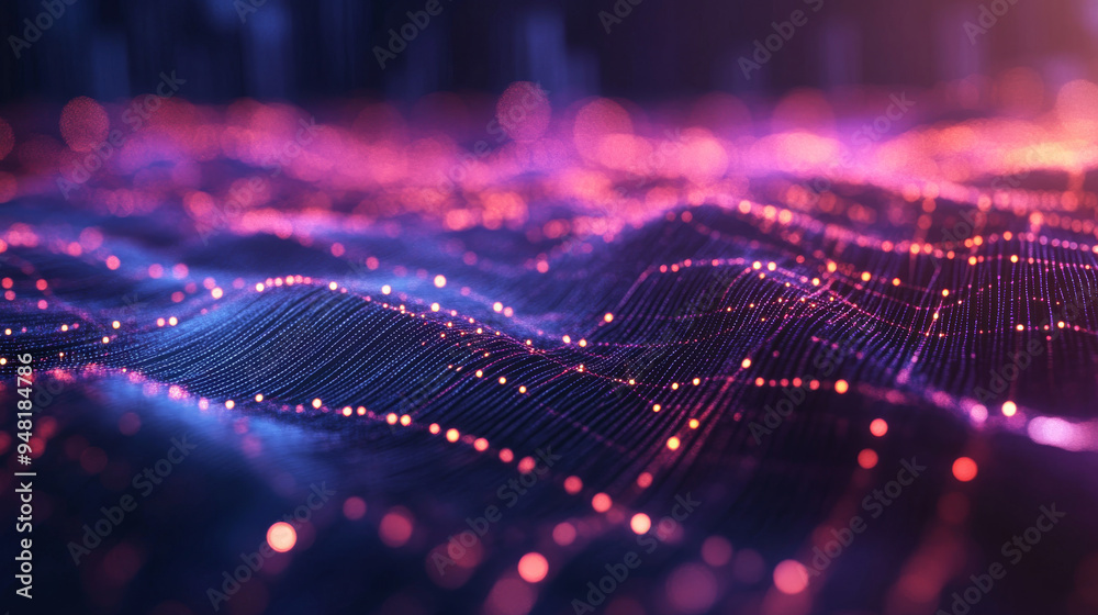 An abstract digital illustration depicting a virtual reality esports ...