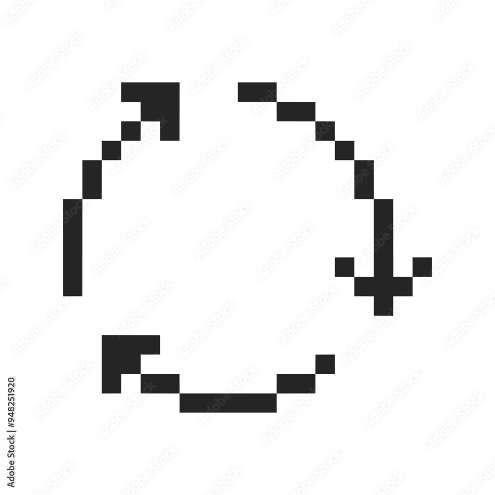 repeat symbol arrow pixel art Stock Vector | Adobe Stock