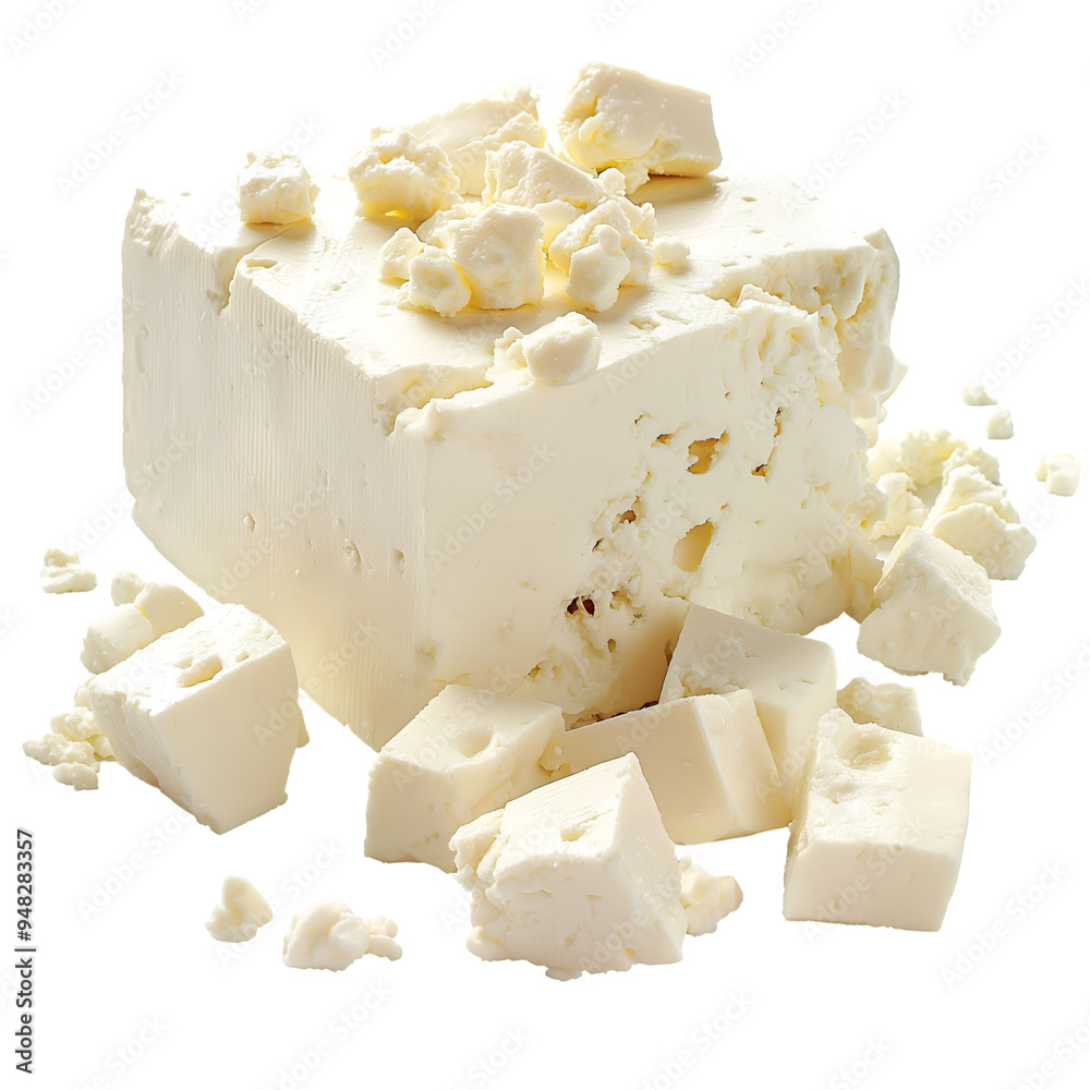 Feta Cheese, Dairy, Isolated on Transparent Background, Graphic ...