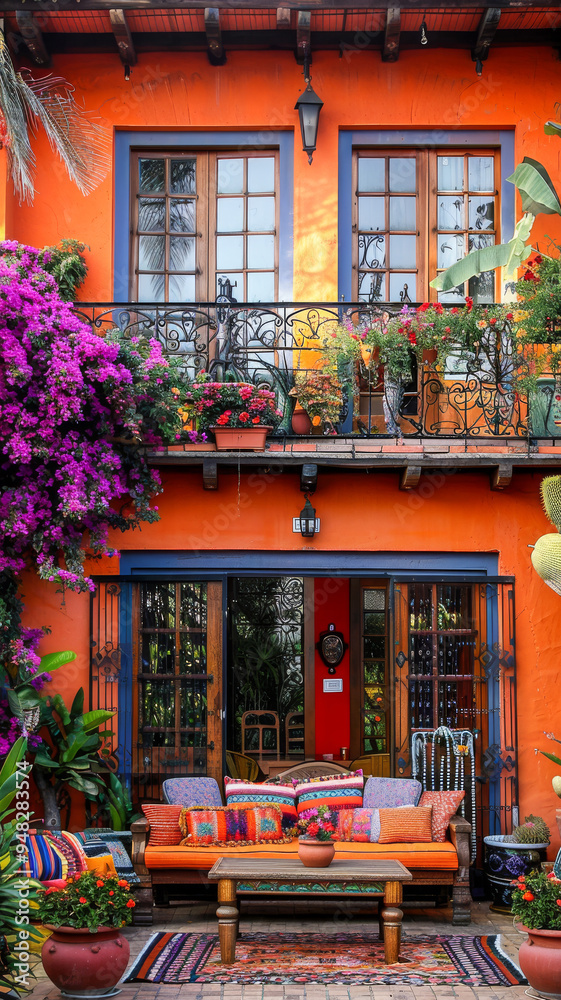 Mexican Style House. Generated image. A digital illustration of an ...