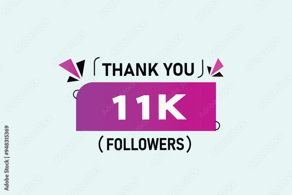 thank you 11K followers vector illustration social media post ...
