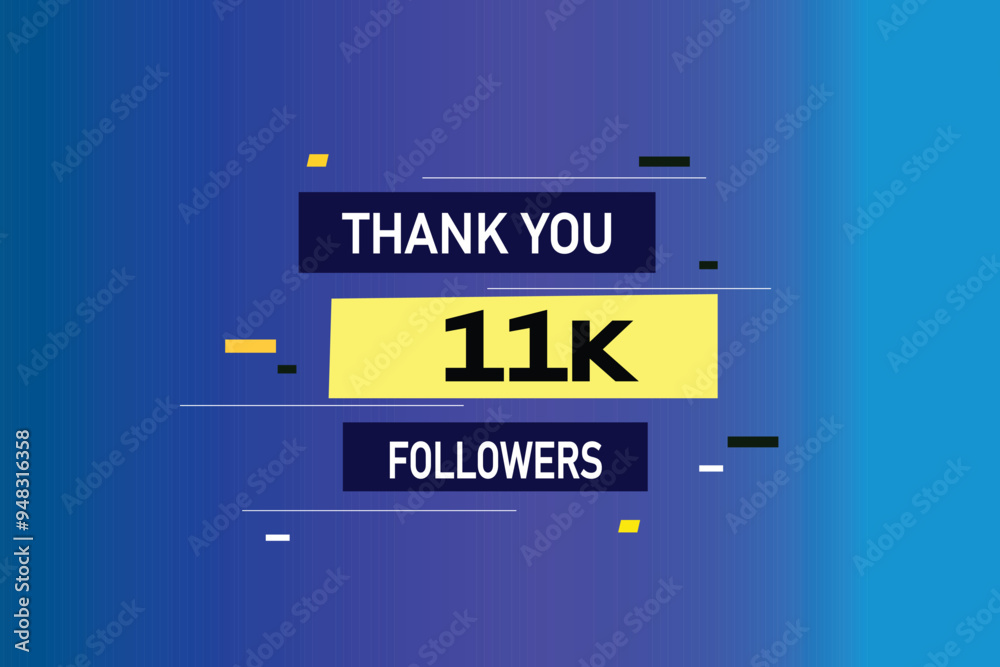 thank you 11K followers vector illustration social media post ...