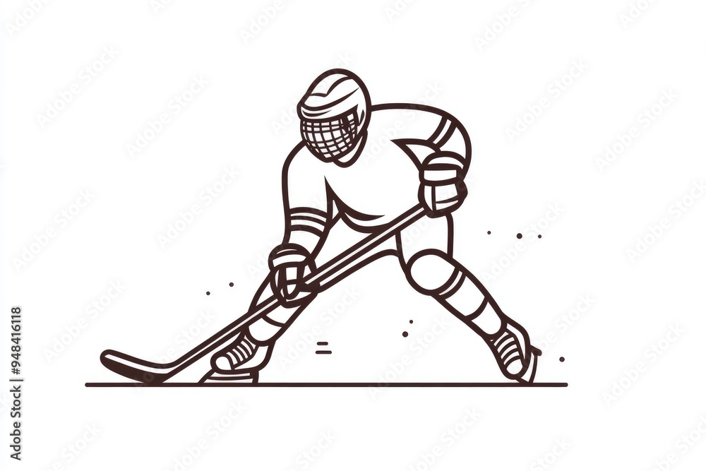 2D cartoon icon of a bowman in outline style Thin black line ...