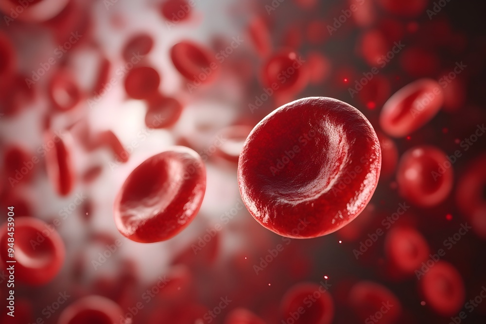 3D Rendering of Red Blood Cells also known as Erythrocytes in the Human ...