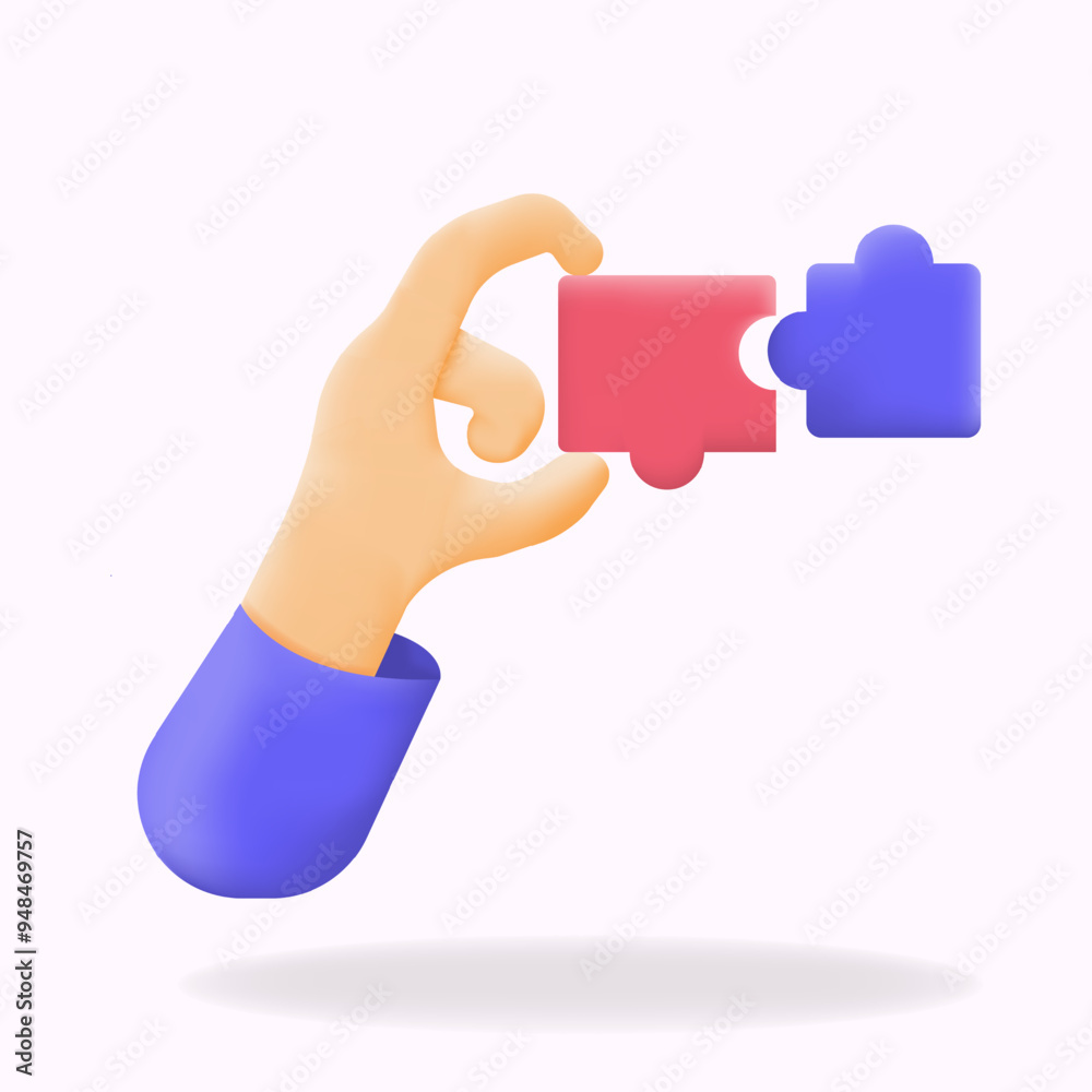 hand holding puzzle pieces, representing problem-solving, teamwork, and strategy. Perfect for ...