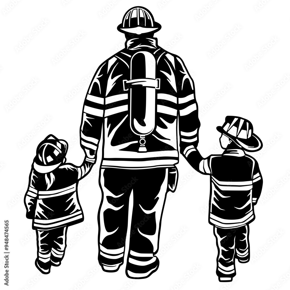 Firefighter | Father & Sons | 911 Emergency | Rescuer | Firefighter ...