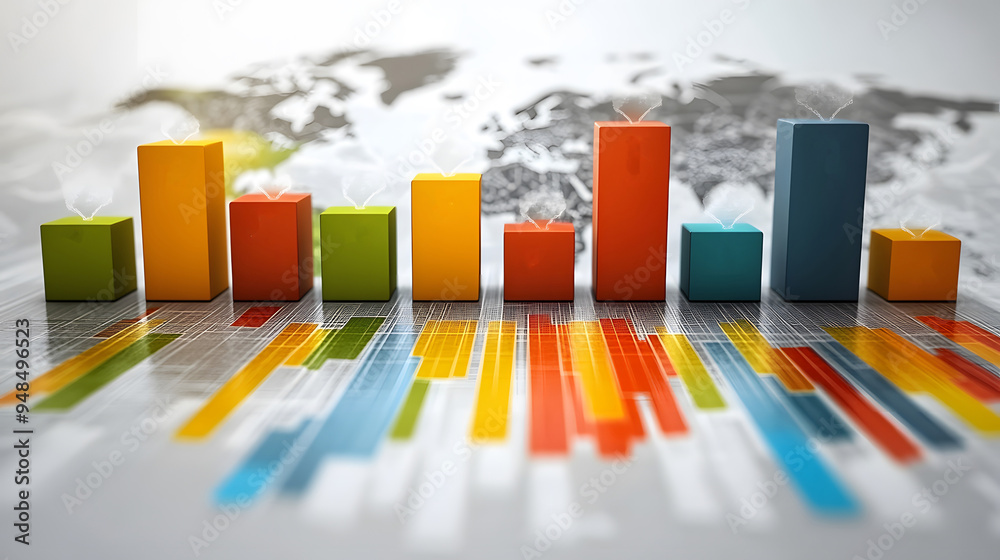 Business Metrics Graph: A vector illustration of a business metrics ...
