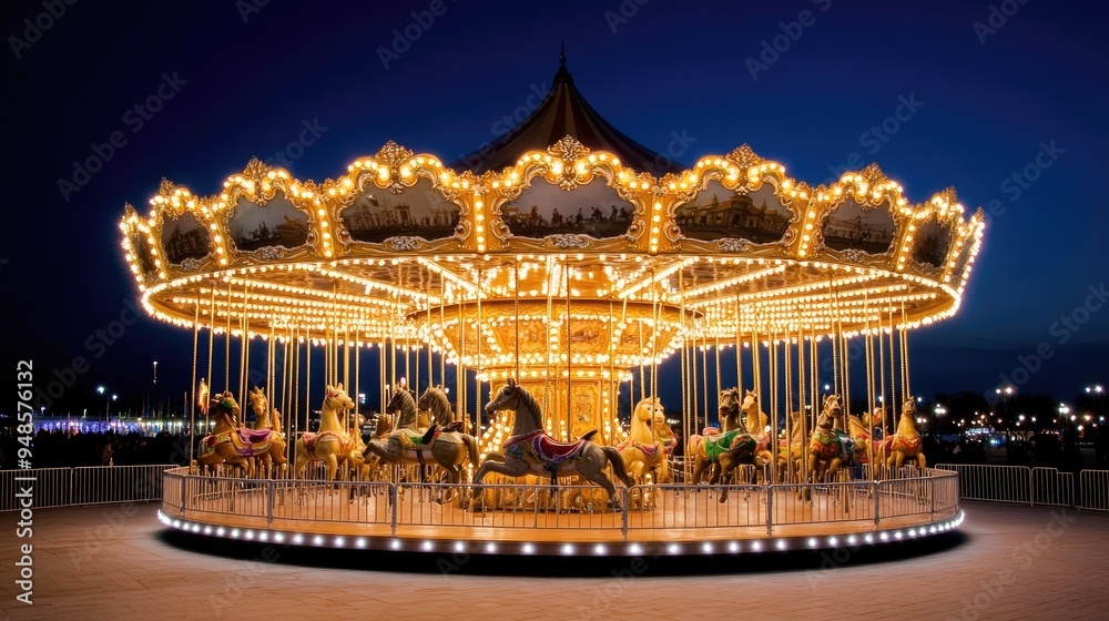 Enchanted carousel lights up the night, drawing joyful crowds of ...