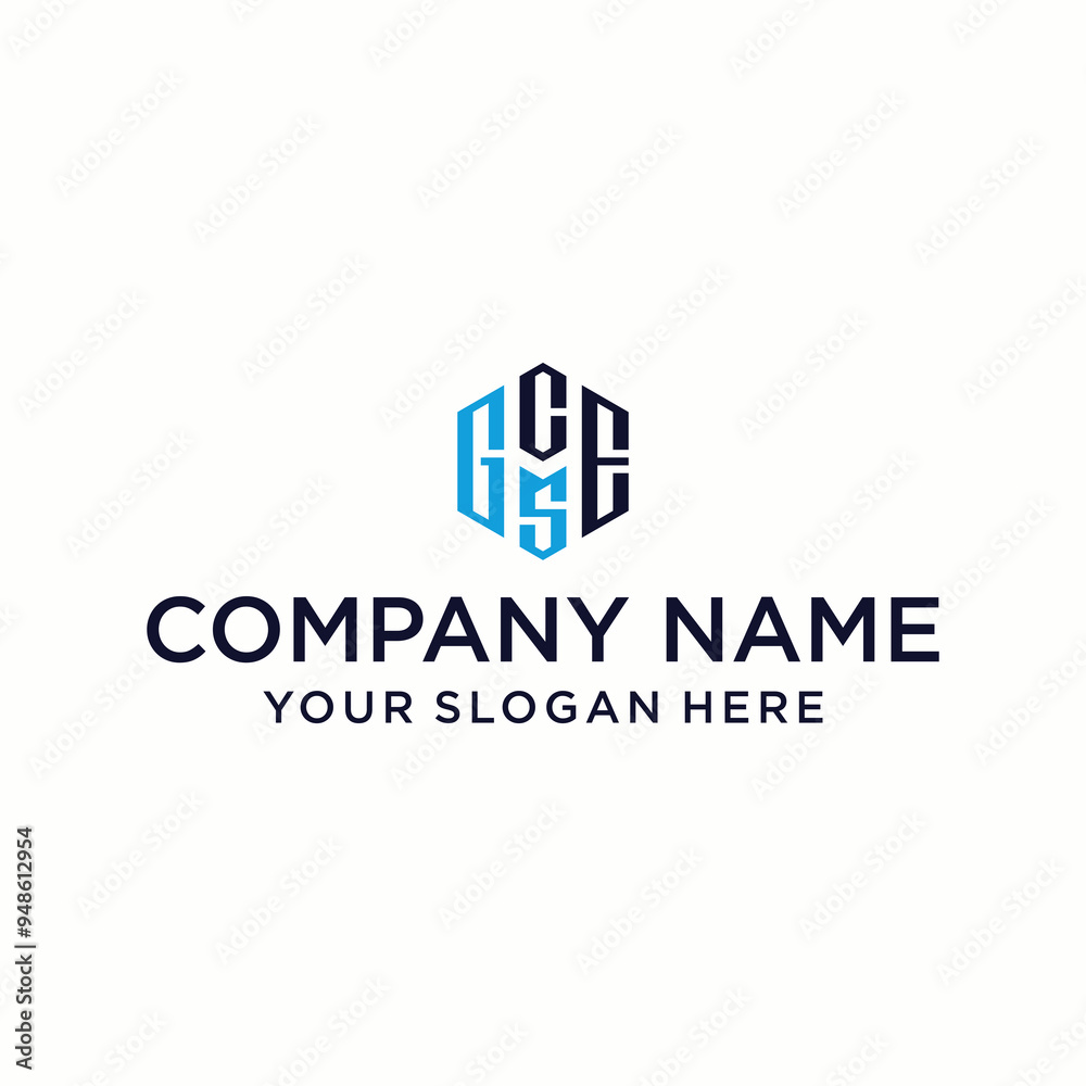 GCSE letter logo in the form of hexagons and cube logos with letter ...