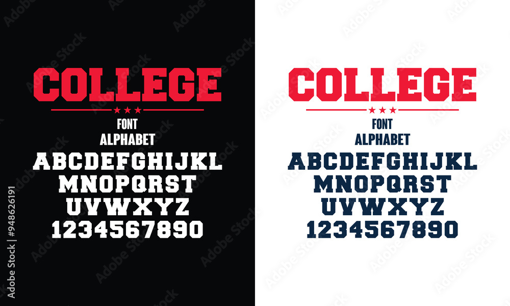 Classic college varsity font alphabet. Varsity sport font in western ...