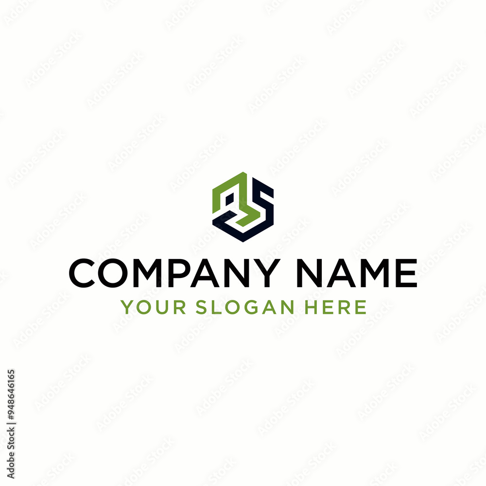 MS letter logo in the form of hexagons and cube logos with letter ...